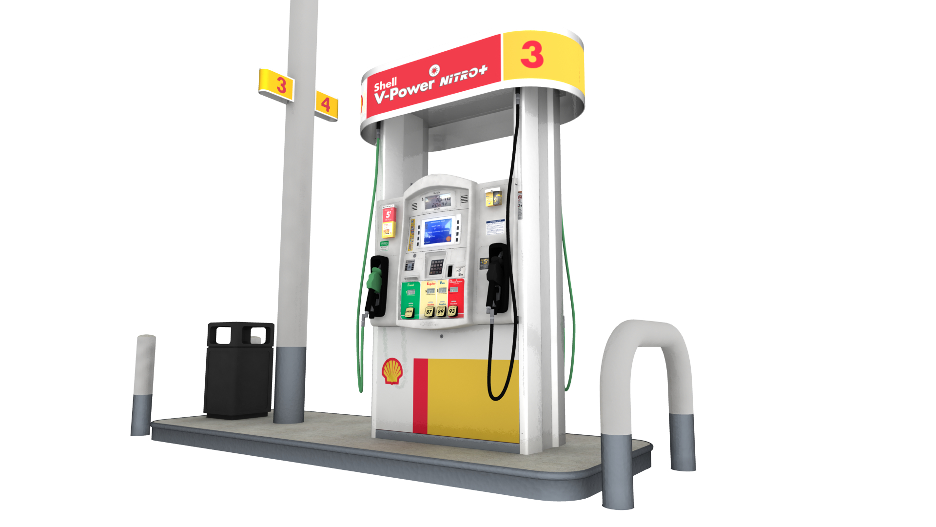 Shell fuel dispenser model - TurboSquid 1438417