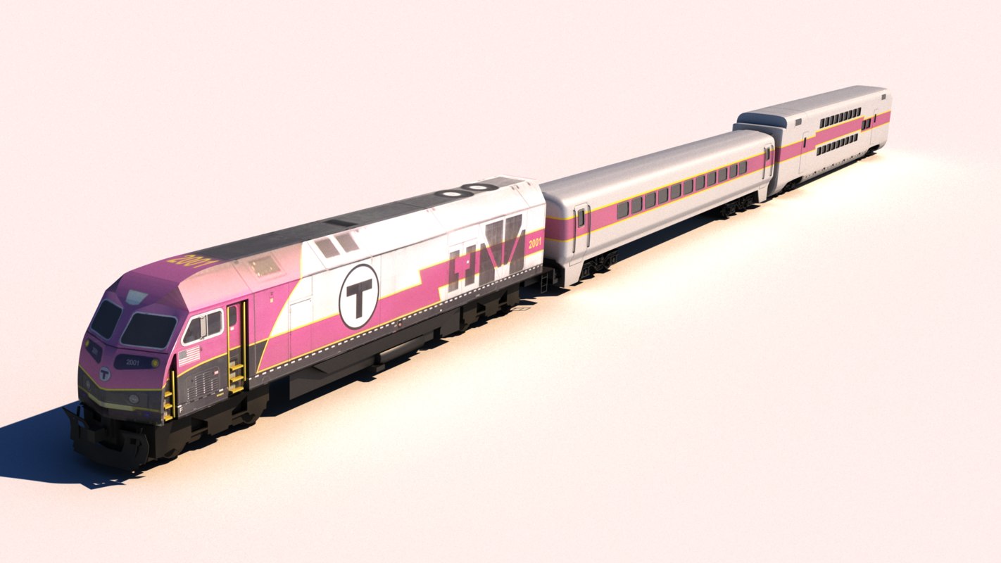 Mbta train hsp46 3D - TurboSquid 1438425