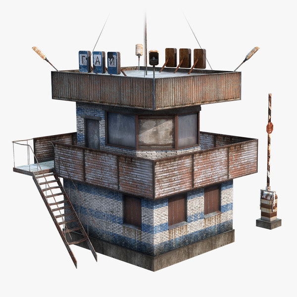 Low-poly police blockpost 3D - TurboSquid 1438570