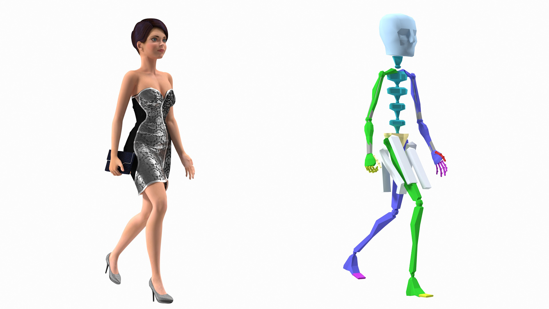Cartoon young girl party 3D model - TurboSquid 1439017