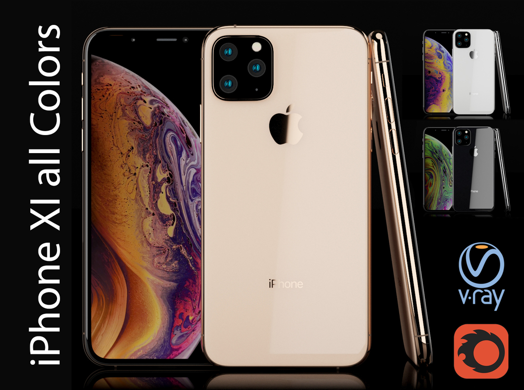 modelo 3d Apple iPhone XI Todos los colores - TurboSquid 1439121
