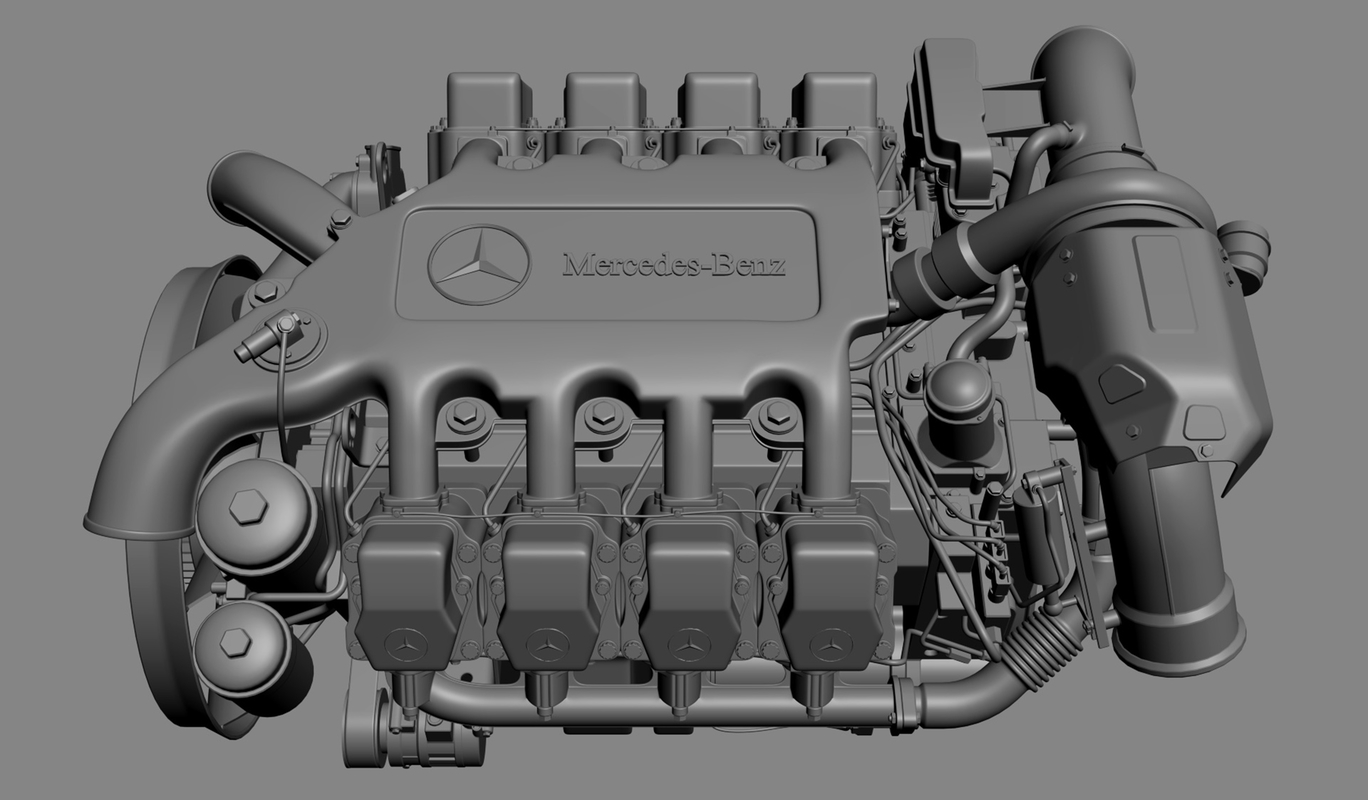 modelo 3d Motor Diesel Mercedes-Benz OM502LA OM502 - TurboSquid 1425005