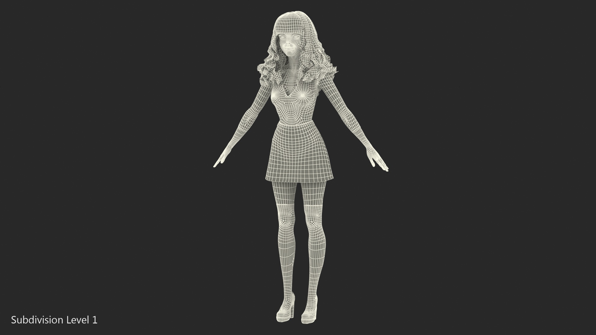 Cartoon young girl youth 3D model - TurboSquid 1439625
