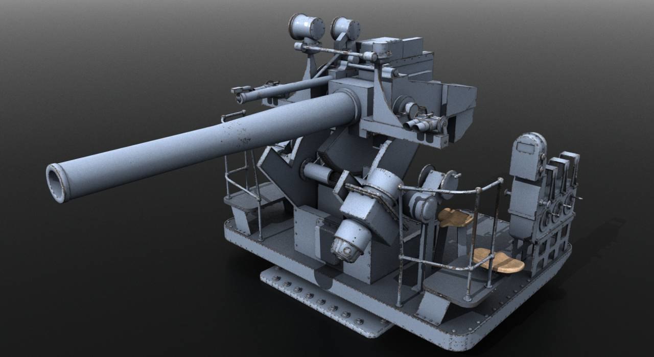 Gun naval war 3D model - TurboSquid 1430532