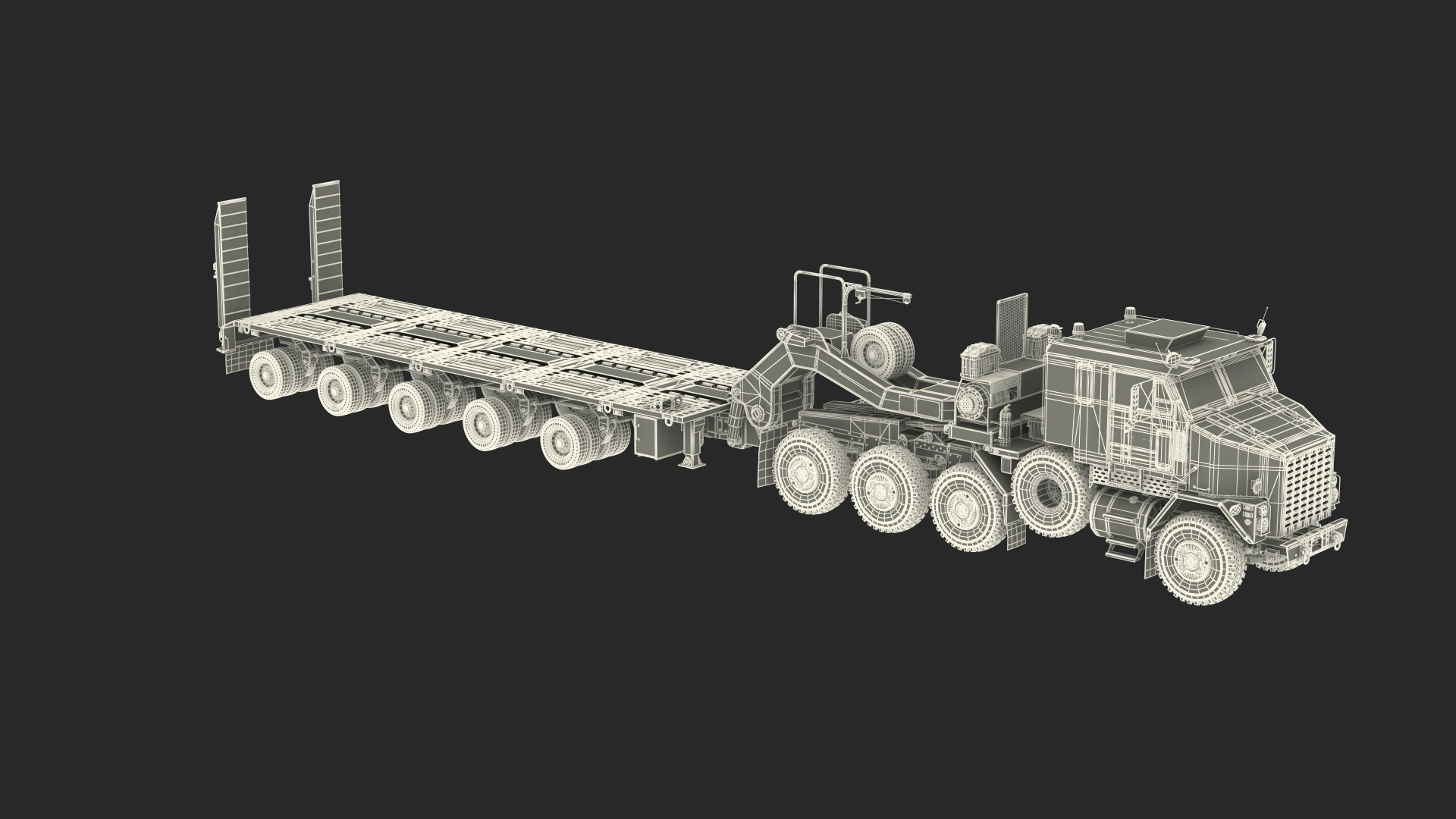 3D oshkosh m1070 tank transporter - TurboSquid 1440353