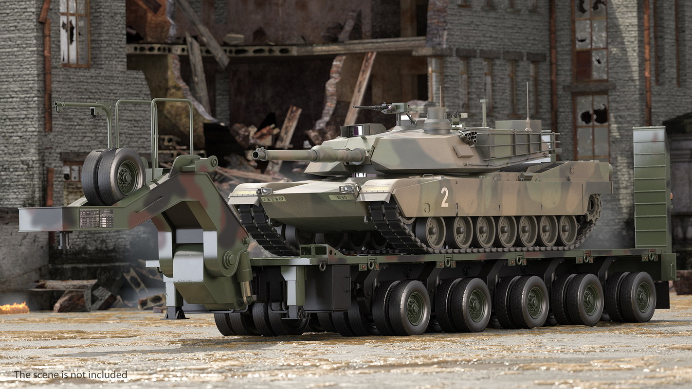 Tank transporter m1000 semi-trailer 3D - TurboSquid 1440435