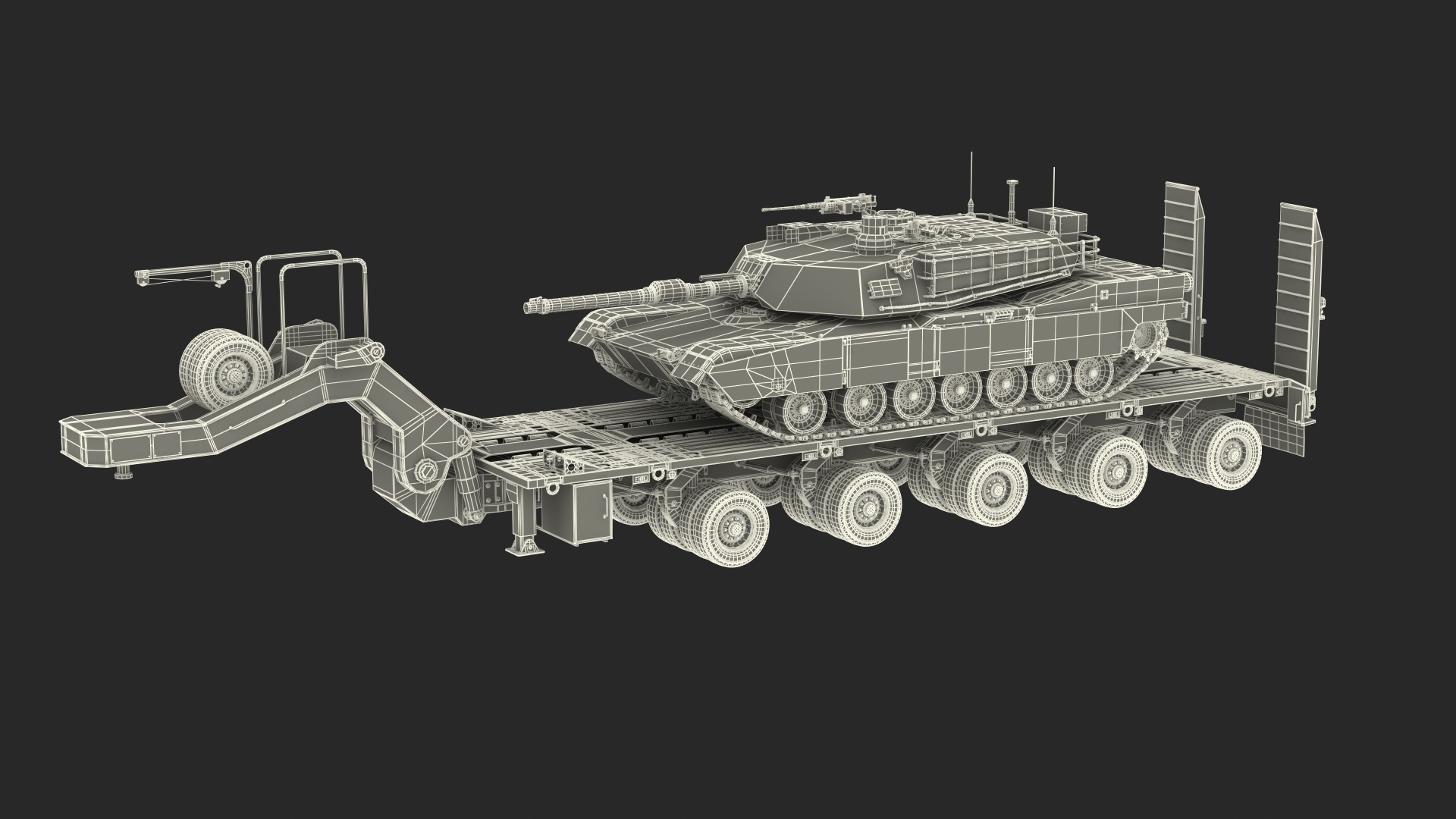 Tank transporter m1000 semi-trailer 3D - TurboSquid 1440435