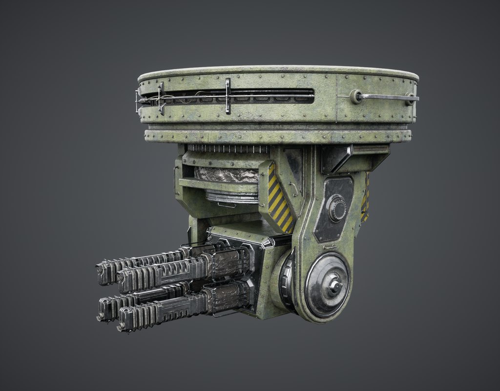 3D sci-fi turret gun model - TurboSquid 1440614