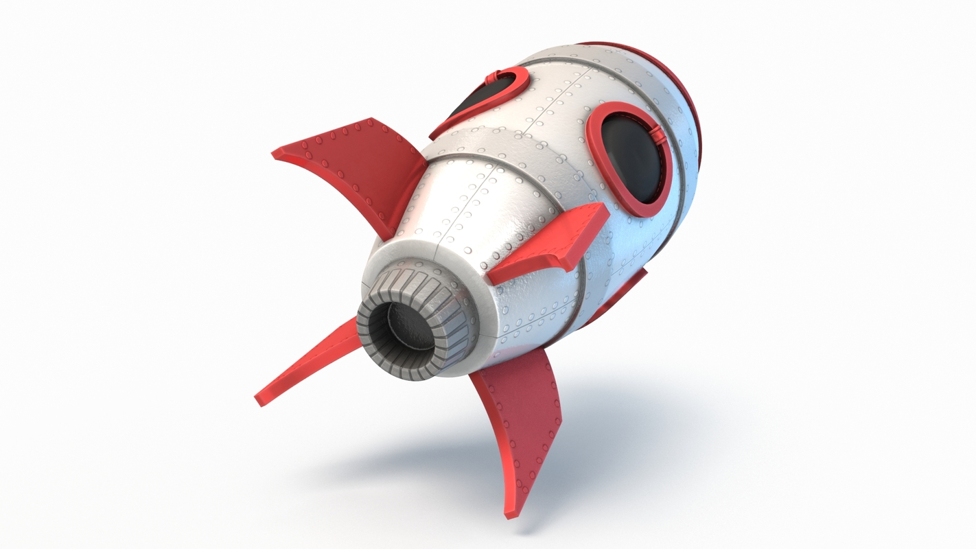 3D model retro space rocket cartoon - TurboSquid 1440665