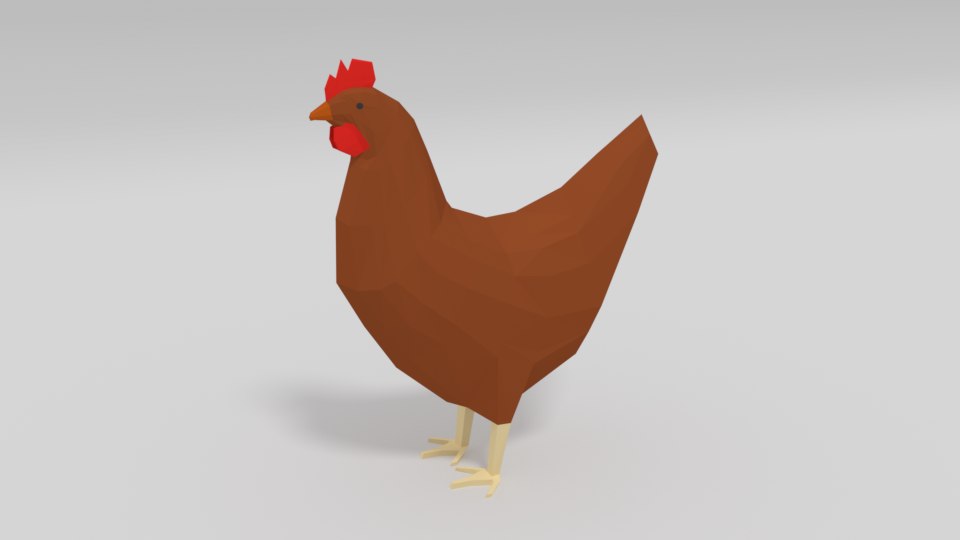modelo 3d Pollo de dibujos animados de baja poli - TurboSquid 1440653