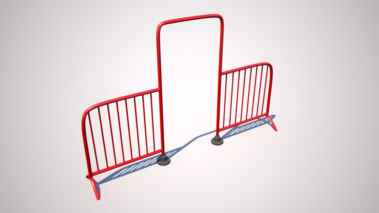 3D red barrier construction model - TurboSquid 1441010
