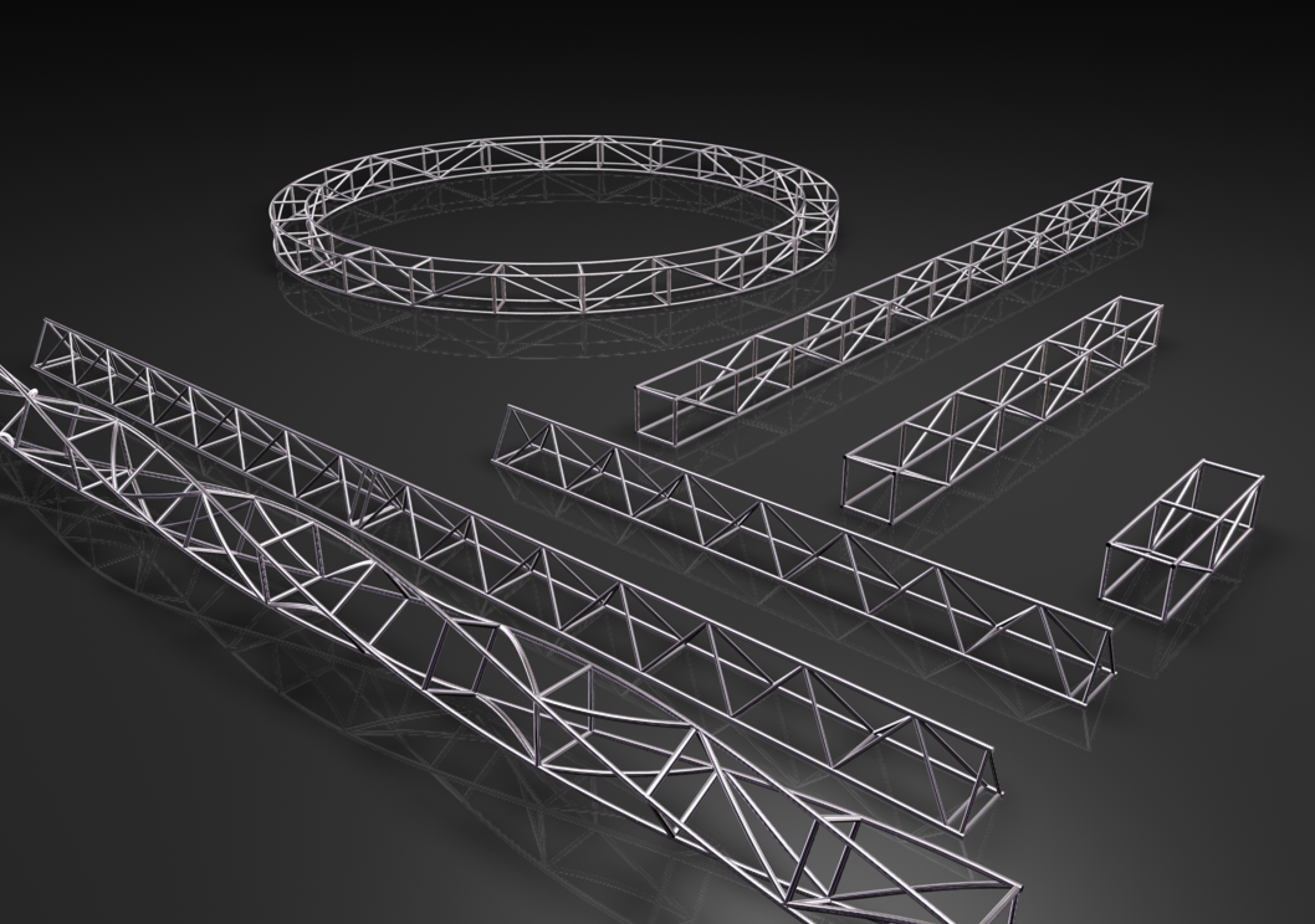 truss lighting construction 3d model