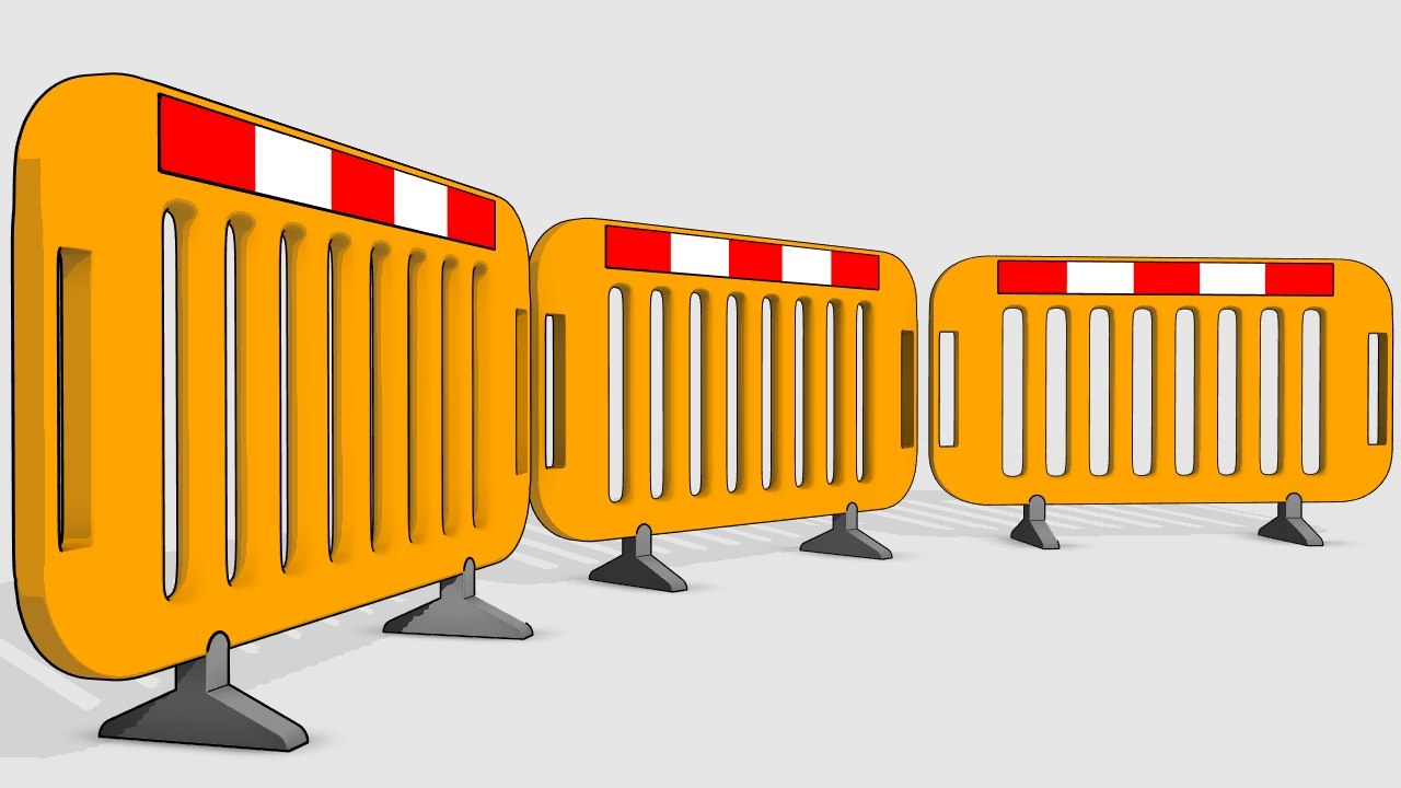 3D construction site road barrier model - TurboSquid 1441225