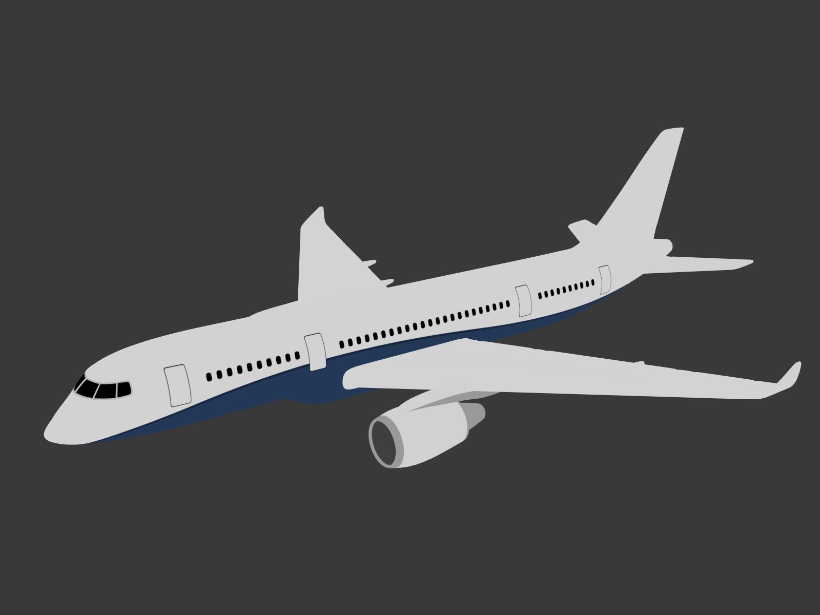 modelo 3d Avión de pasajeros - LowPoly - TurboSquid 1421854