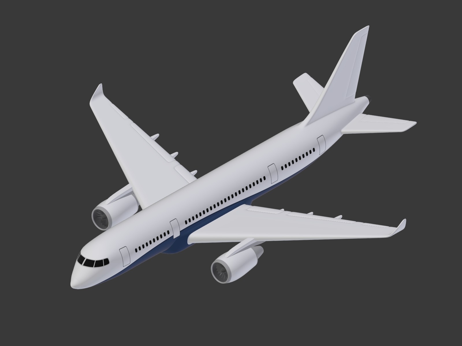 modelo 3d Avión de pasajeros - LowPoly - TurboSquid 1421854