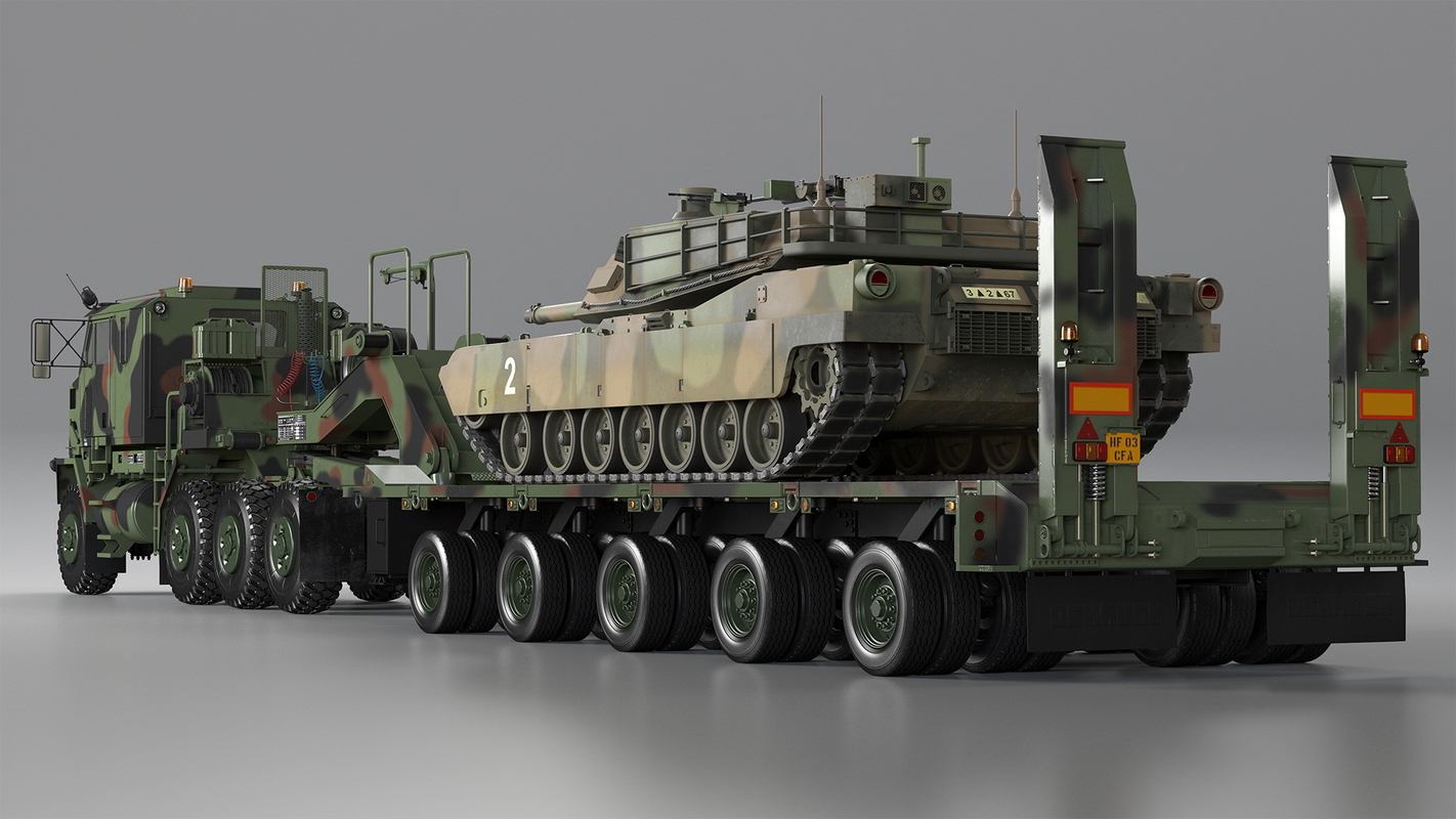 Oshkosh m1070 tank transporter 3D model - TurboSquid 1442895
