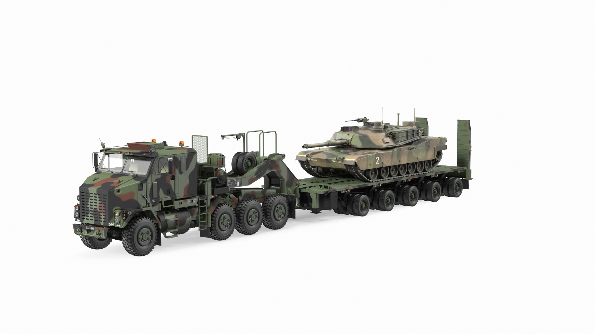 Oshkosh m1070 tank transporter 3D model - TurboSquid 1442895