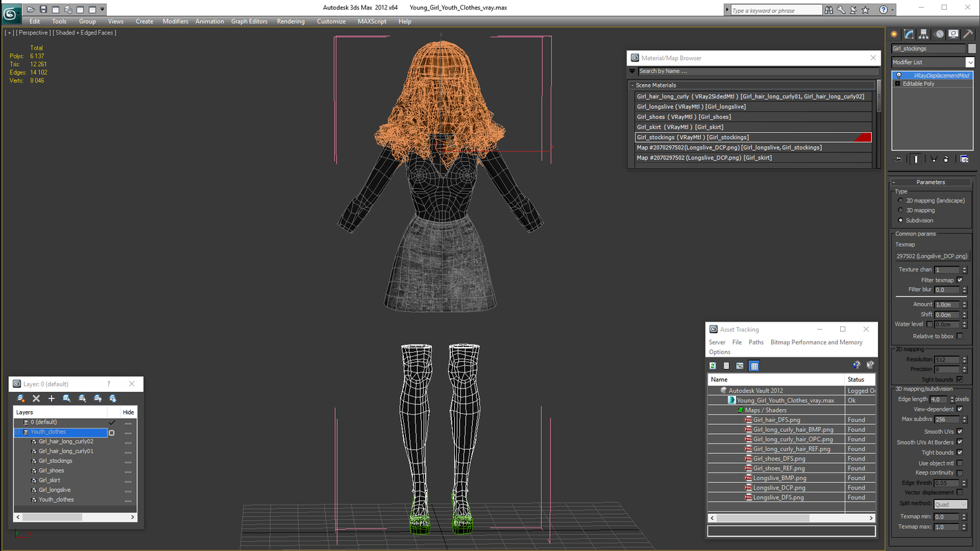 3D young girl youth clothes model - TurboSquid 1442908