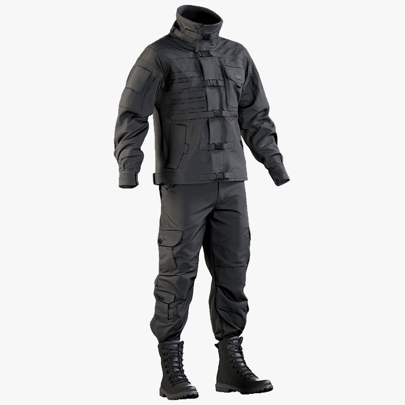 3D realistic black swat uniform model - TurboSquid 1442469