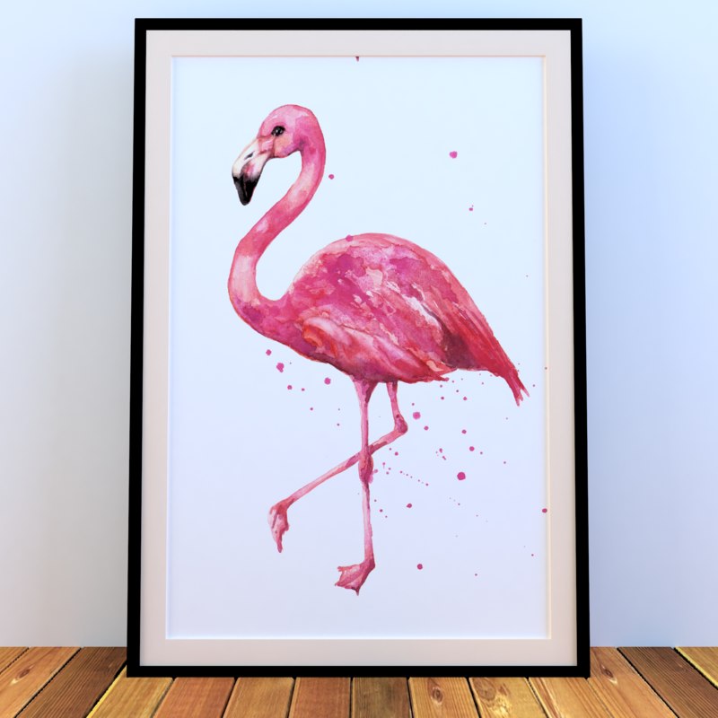 Picture flamingo frame model - TurboSquid 1442575