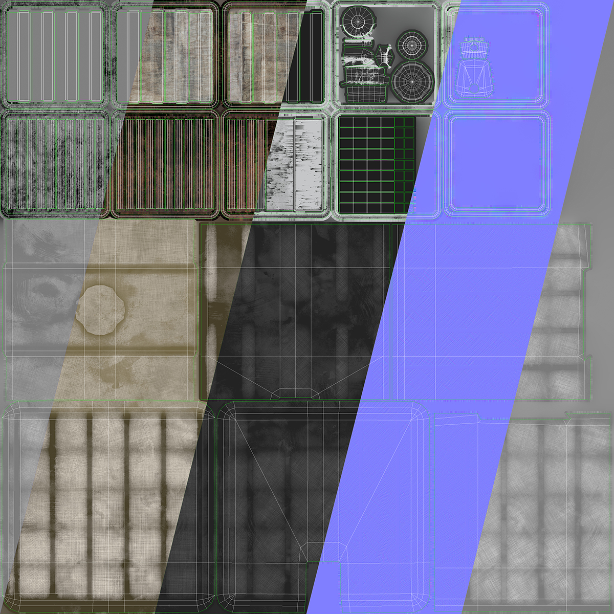 3d rusted water tank