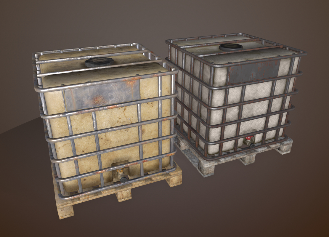 3d rusted water tank