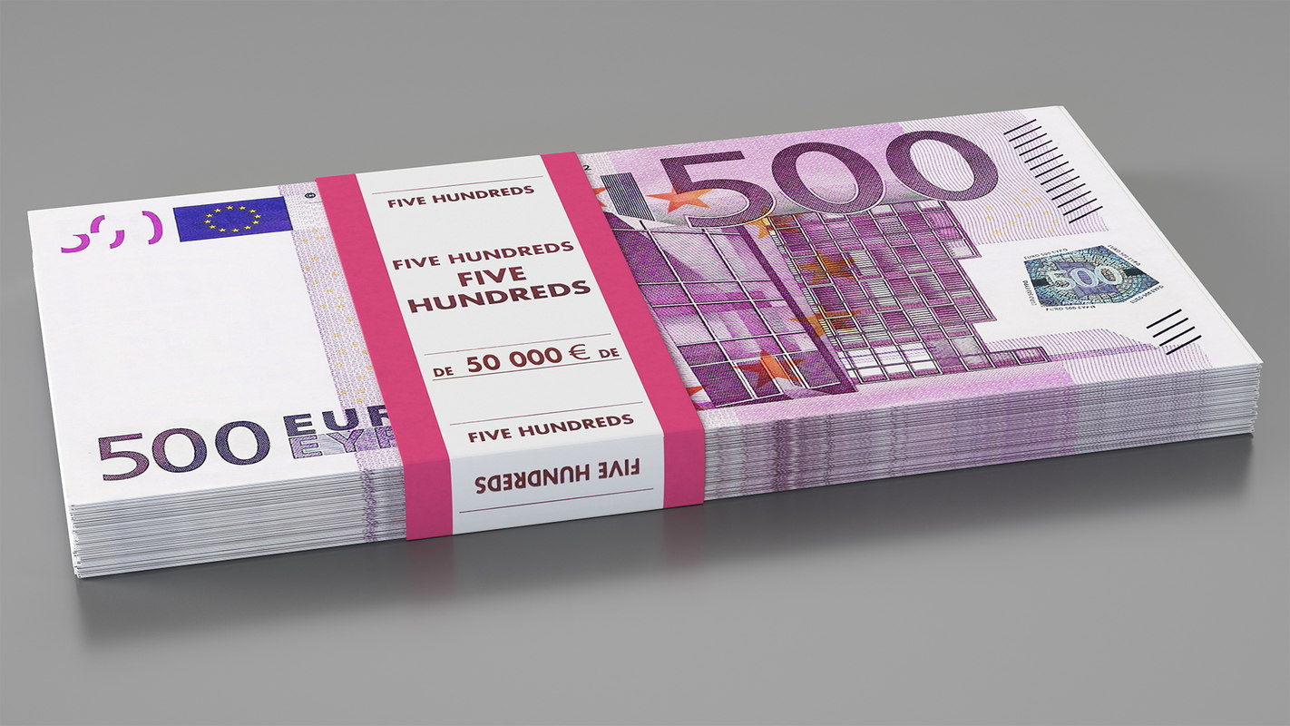500 Euro Banknotes 3D Model TurboSquid 1443280