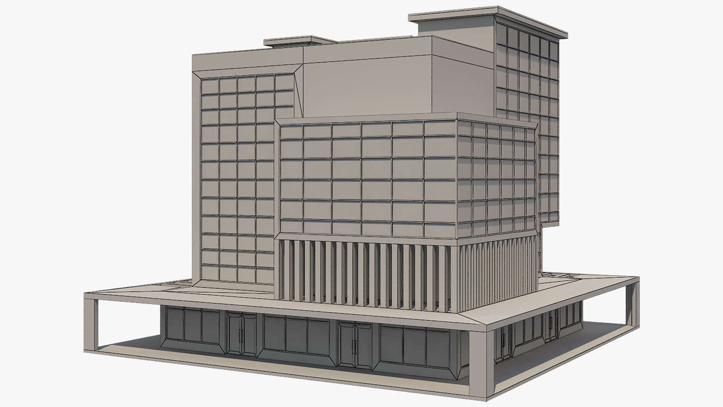 3d office building