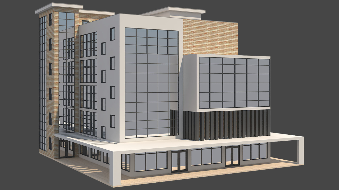 3d office building