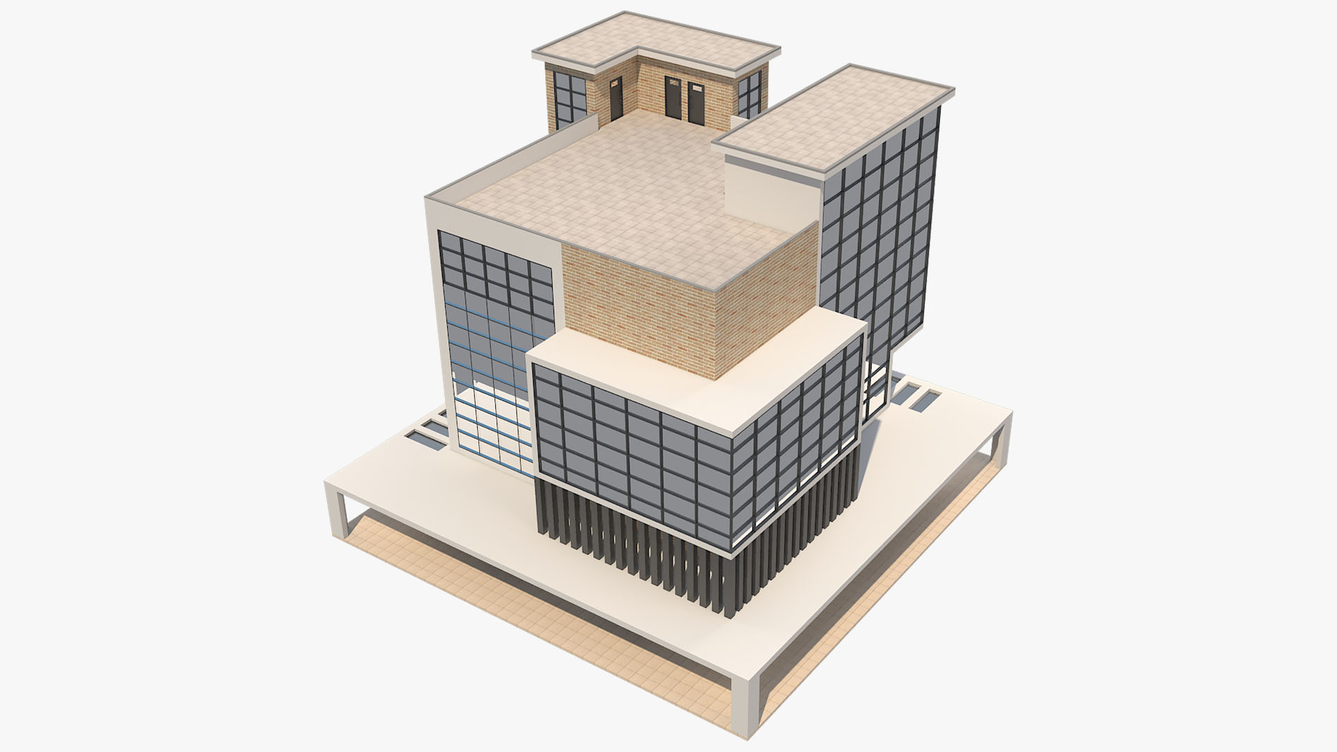 3d office building