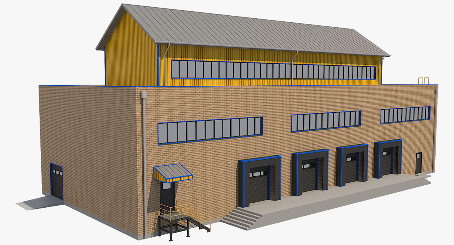 Warehouse building 3D - TurboSquid 1327416