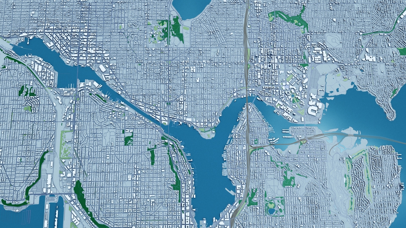 3D model seattle terrain city - TurboSquid 1444146