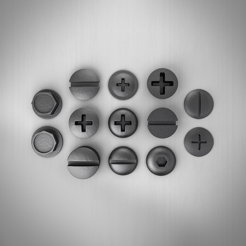3D pack screw heads model - TurboSquid 1443820