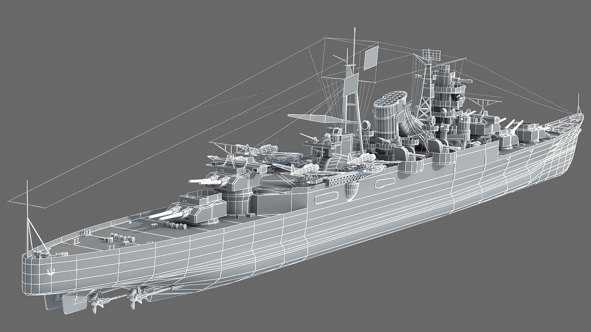 Japanese cruiser kumano 3D model - TurboSquid 1442682