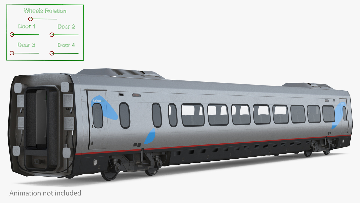 Acela Express Coach Rigged 3D 모델 - TurboSquid 1444073