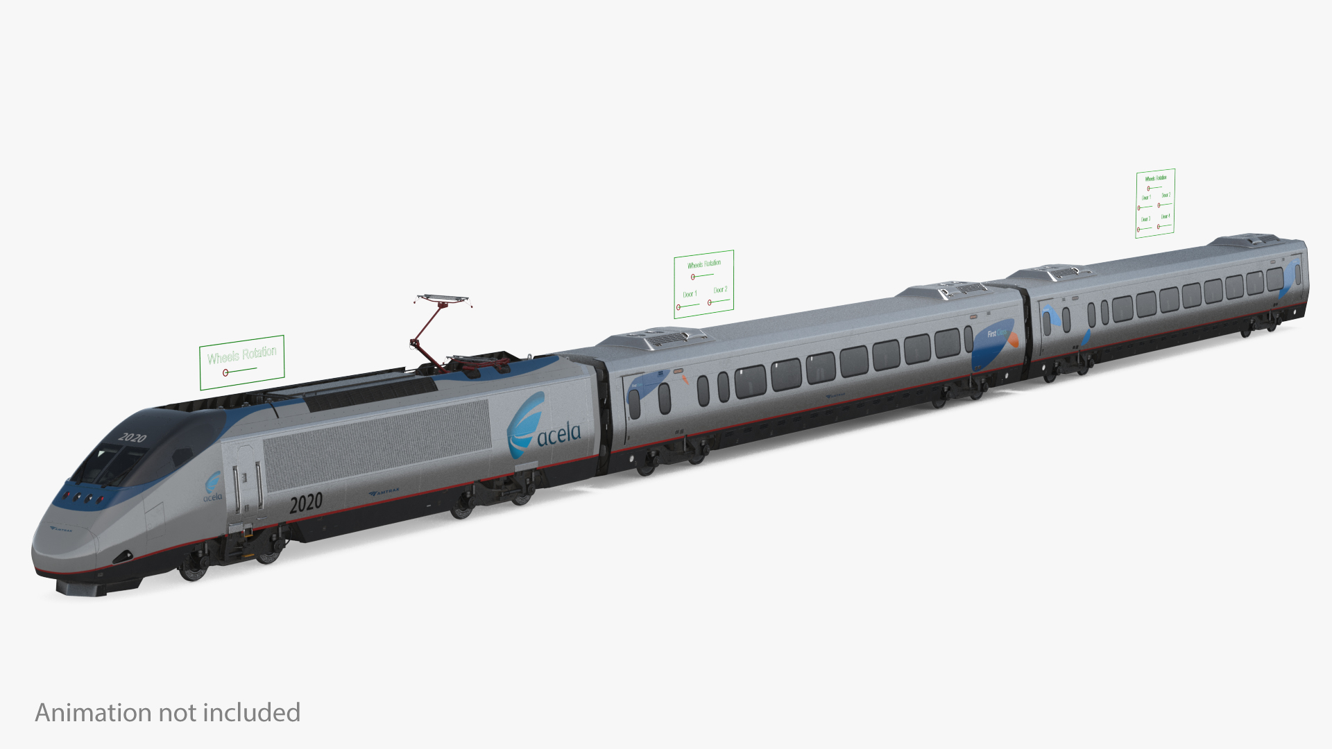 Amtrak acela express train 3D model - TurboSquid 1444168