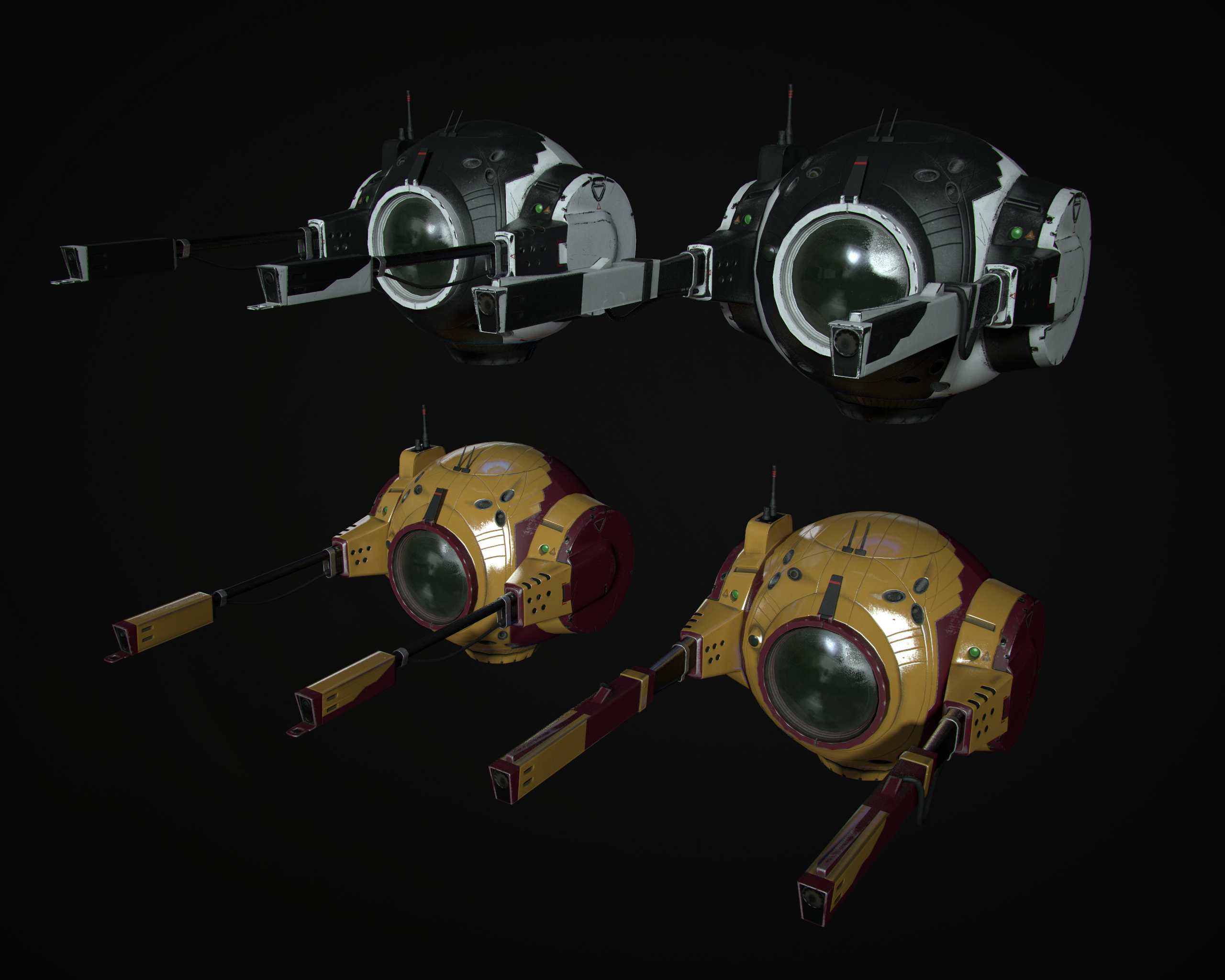 Flying drone turret 3D - TurboSquid 1444077