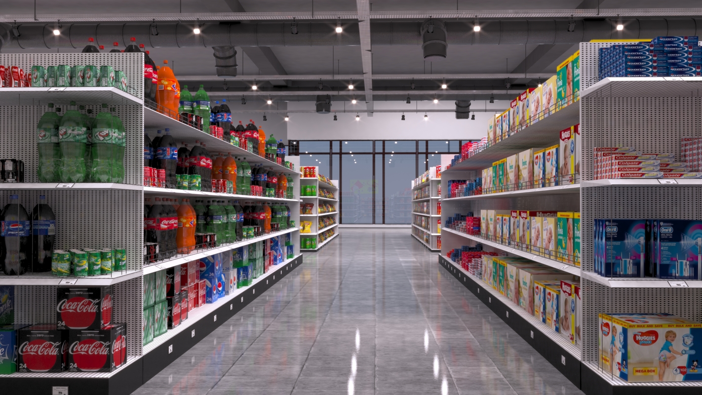 Supermarket store shopping 3D model - TurboSquid 1444093