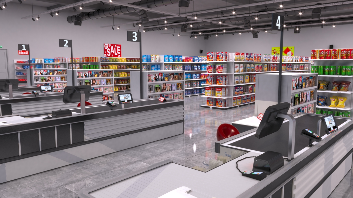 Supermarket store shopping 3D model - TurboSquid 1444093