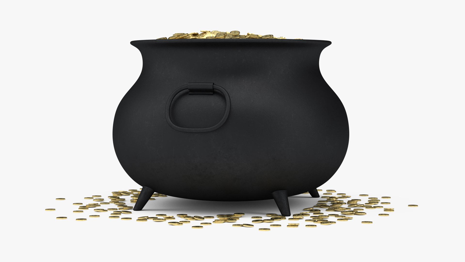 3d model of cauldron gold coins