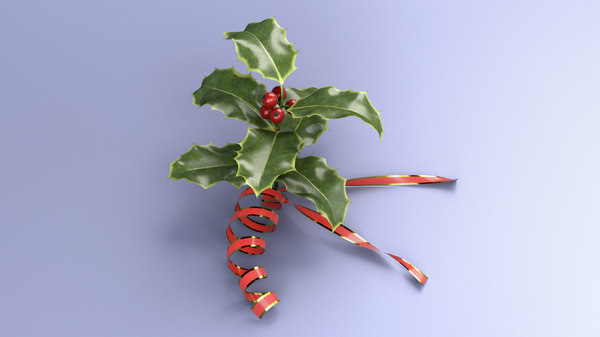 3D christmas holly model - TurboSquid 1444210