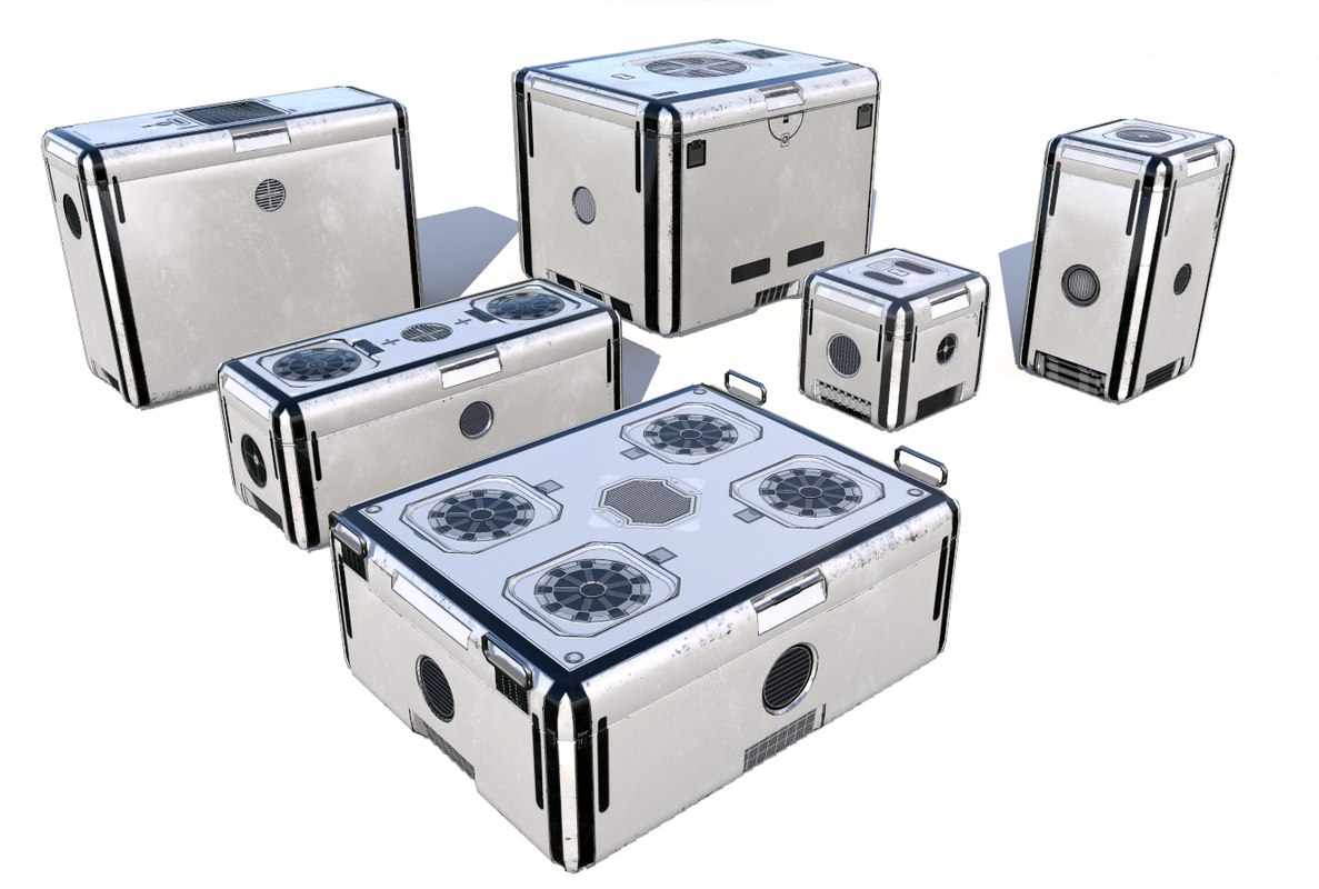 3D futuristic cargo storage crate model - TurboSquid 1444303