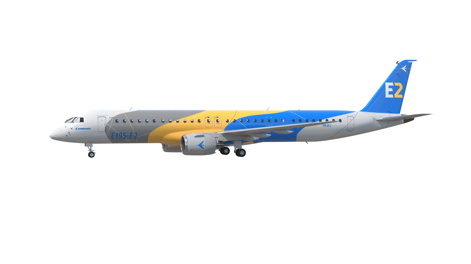 Embraer e-jet e195-e2 passenger jet 3D model - TurboSquid 1444530