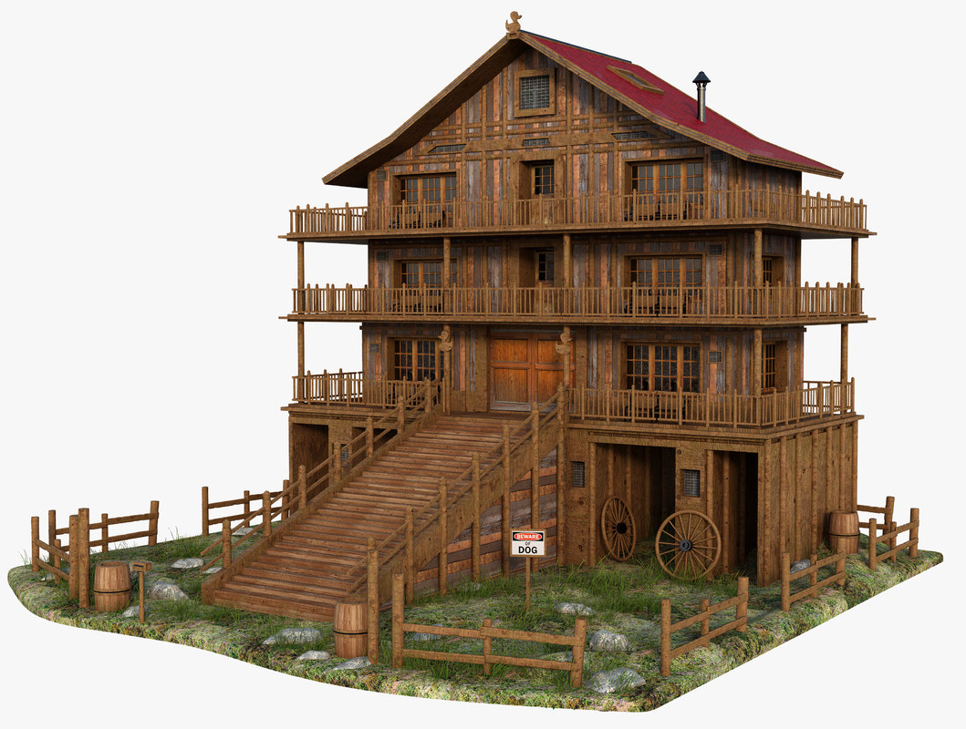 Western west wood 3D model - TurboSquid 1444416