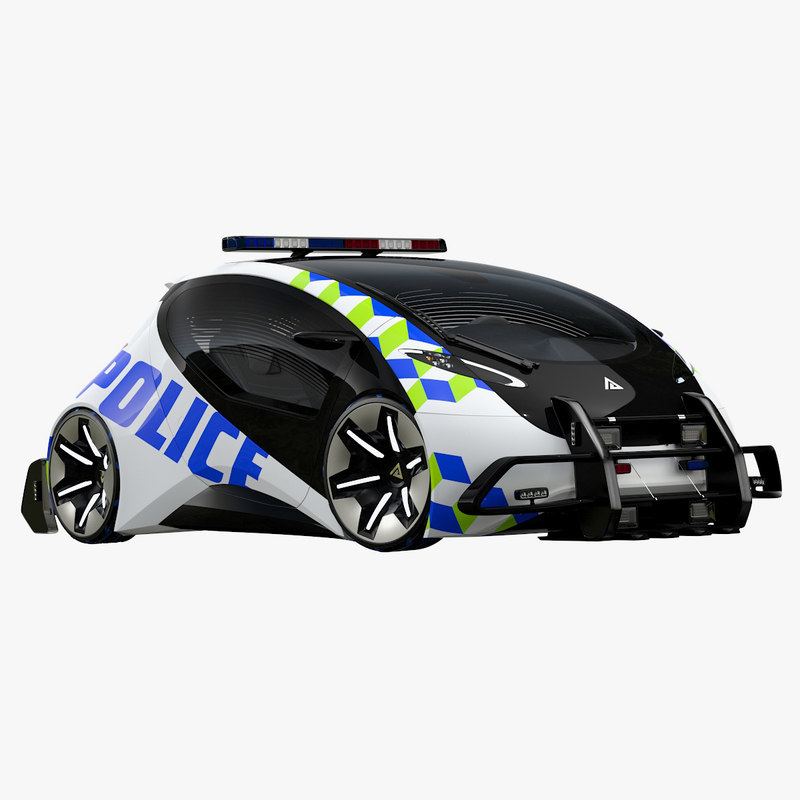 3D futuristic police compact car model - TurboSquid 1444439