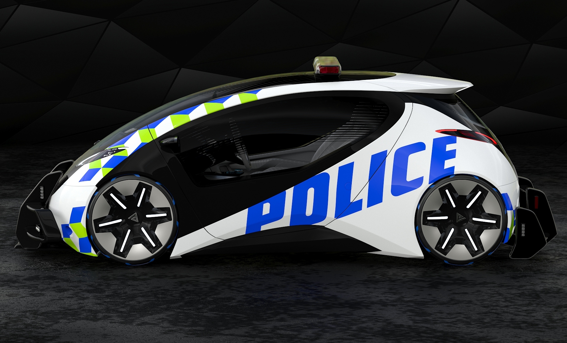 modèle 3D de Voiture compacte de police futuriste - TurboSquid 1444439