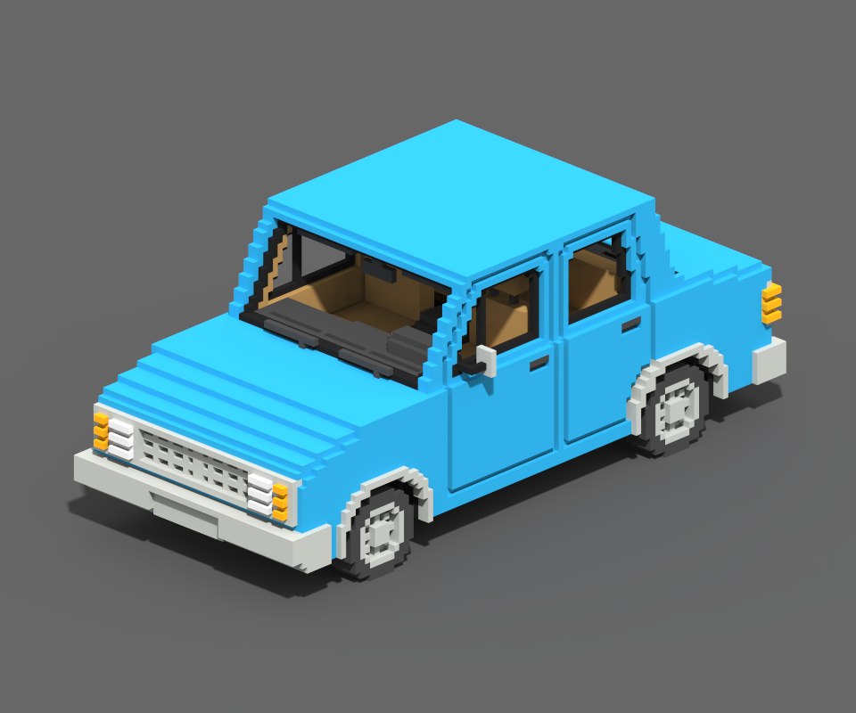 3D voxel sedan car - TurboSquid 1444584