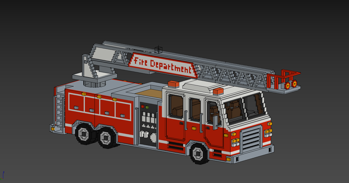 Voxel Feuerwehrauto 3D-Modell - TurboSquid 1444591