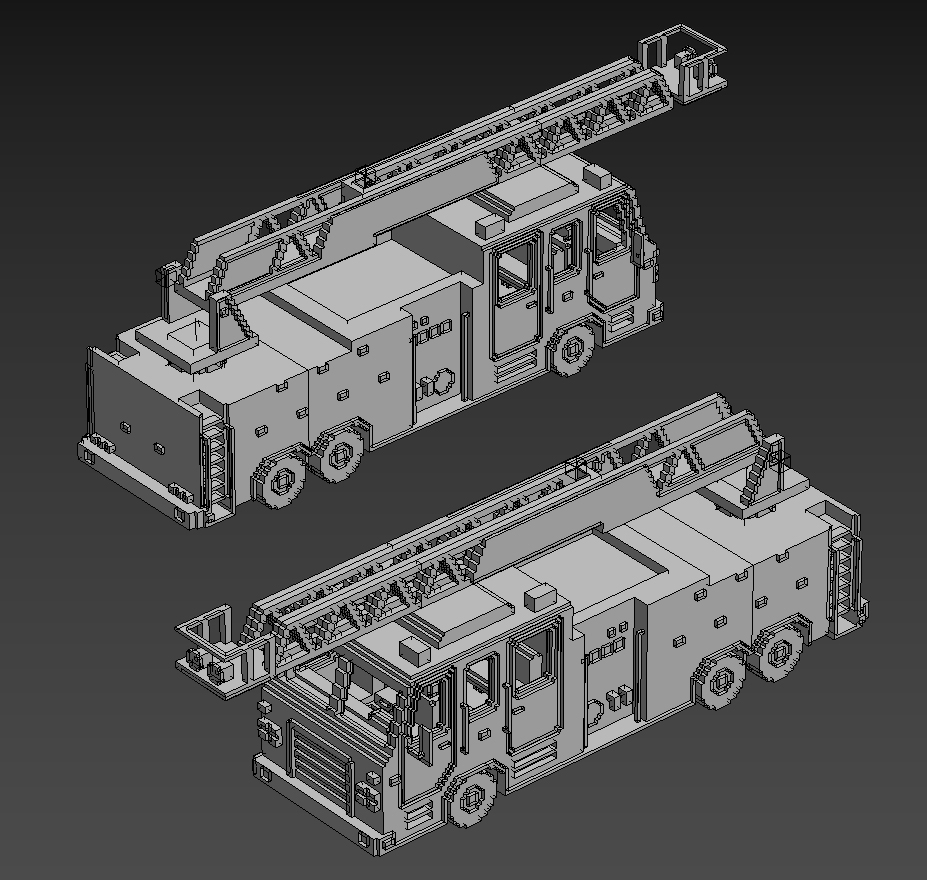 3D voxel truck model - TurboSquid 1444591