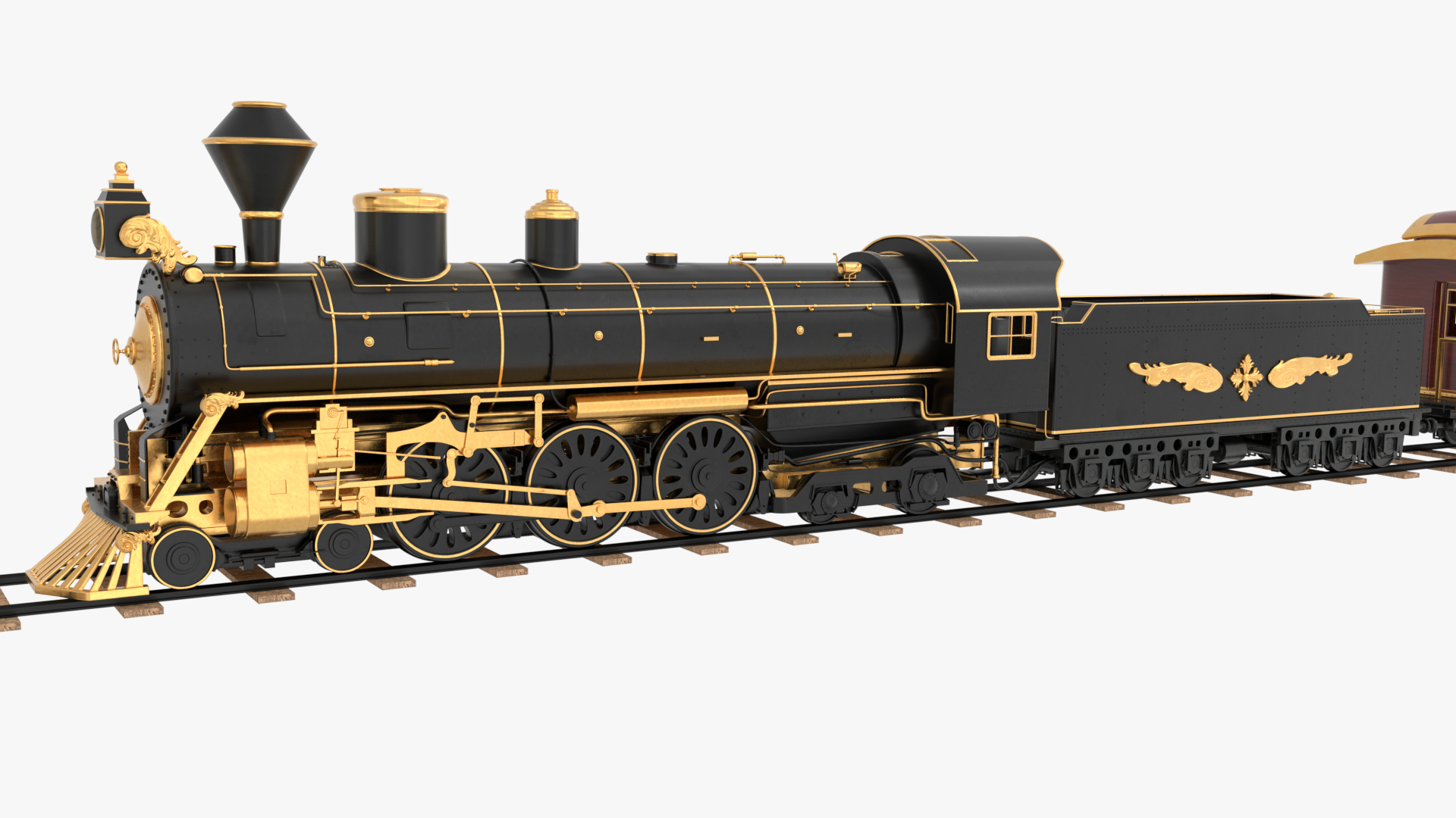 Steam train 3D model - TurboSquid 1440503